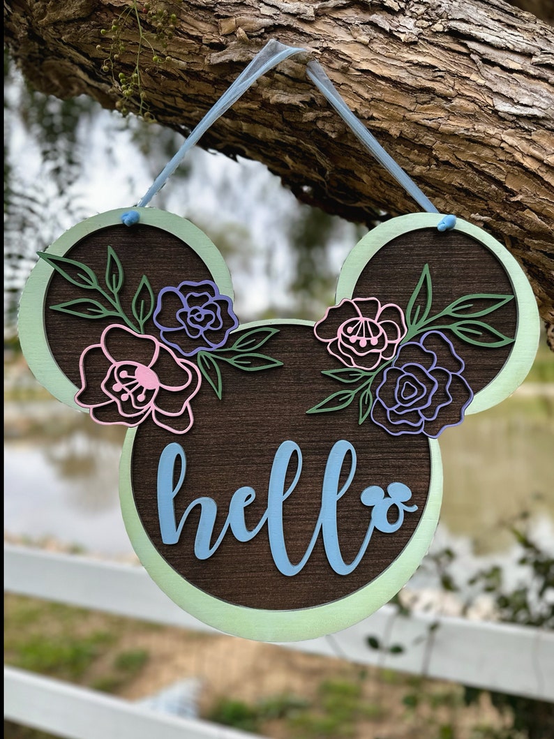Disney Springtime Door Hanger Mickey Spring Door Hanger Spring Decor ...