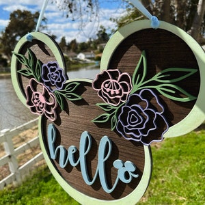 Disney Springtime Door Hanger | Mickey Spring Door Hanger | Spring ...