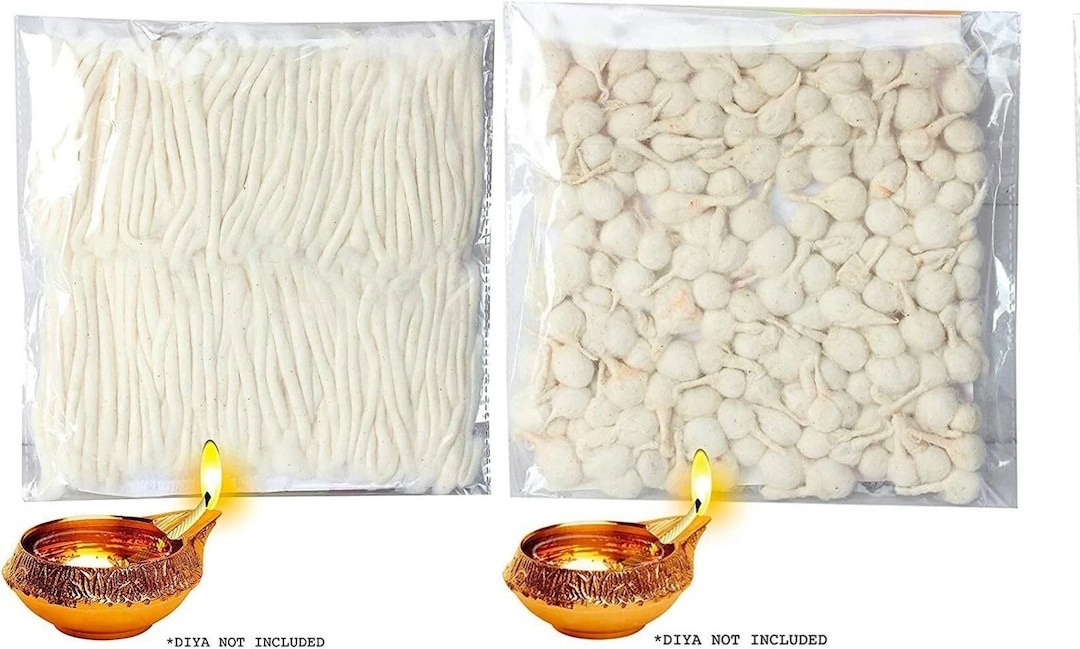Hand Rolled Cotton Diya Wicks for Puja Batti Akhand Oil Lamps big ...