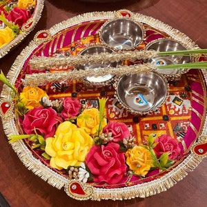 Haldi Plate for Haldi/pith/manda/tel Baan Ceremony Indian, Pakistani ...