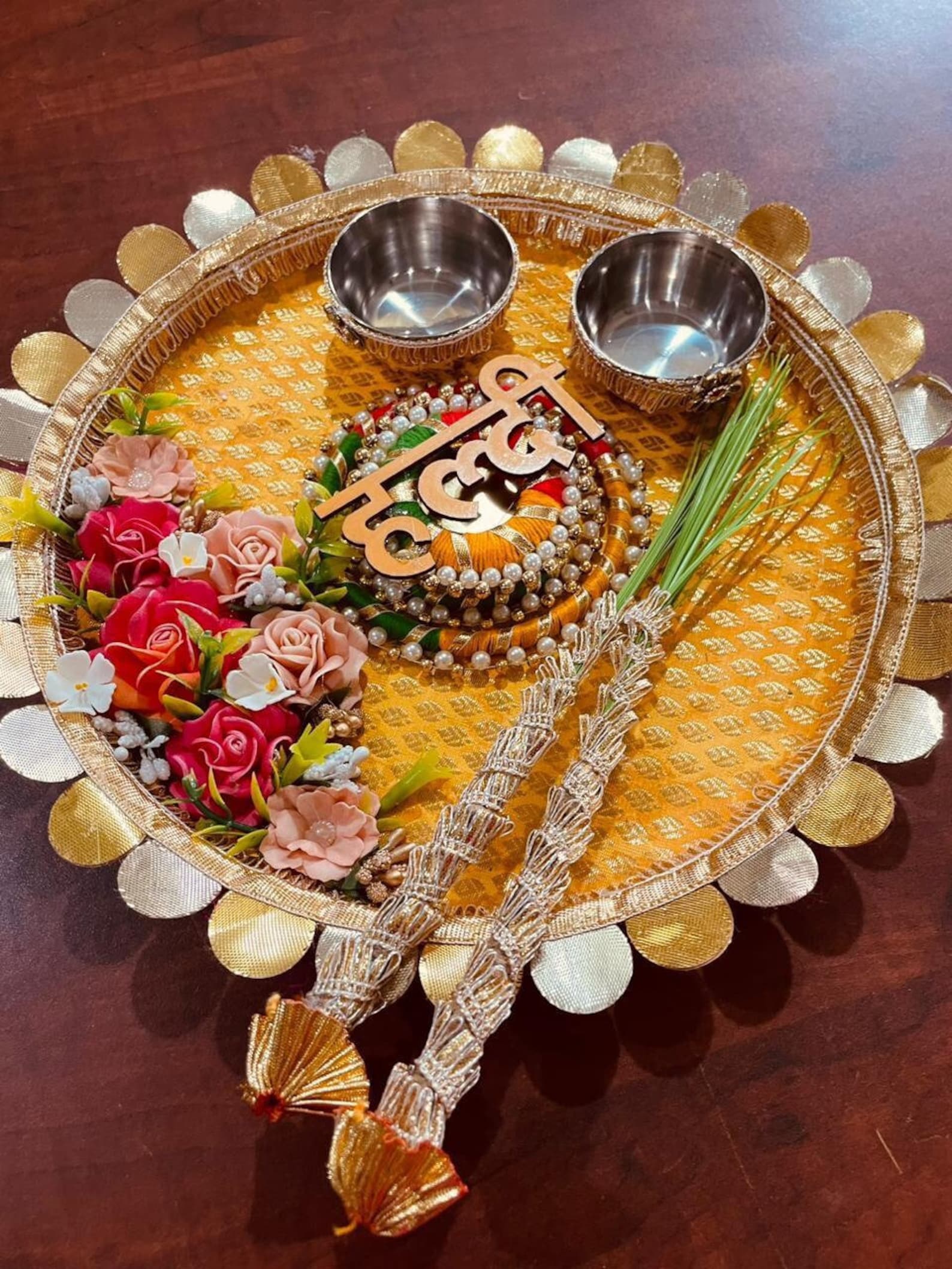Haldi Plate for Haldi/pith/manda/tel Baan Ceremony Indian, Pakistani ...