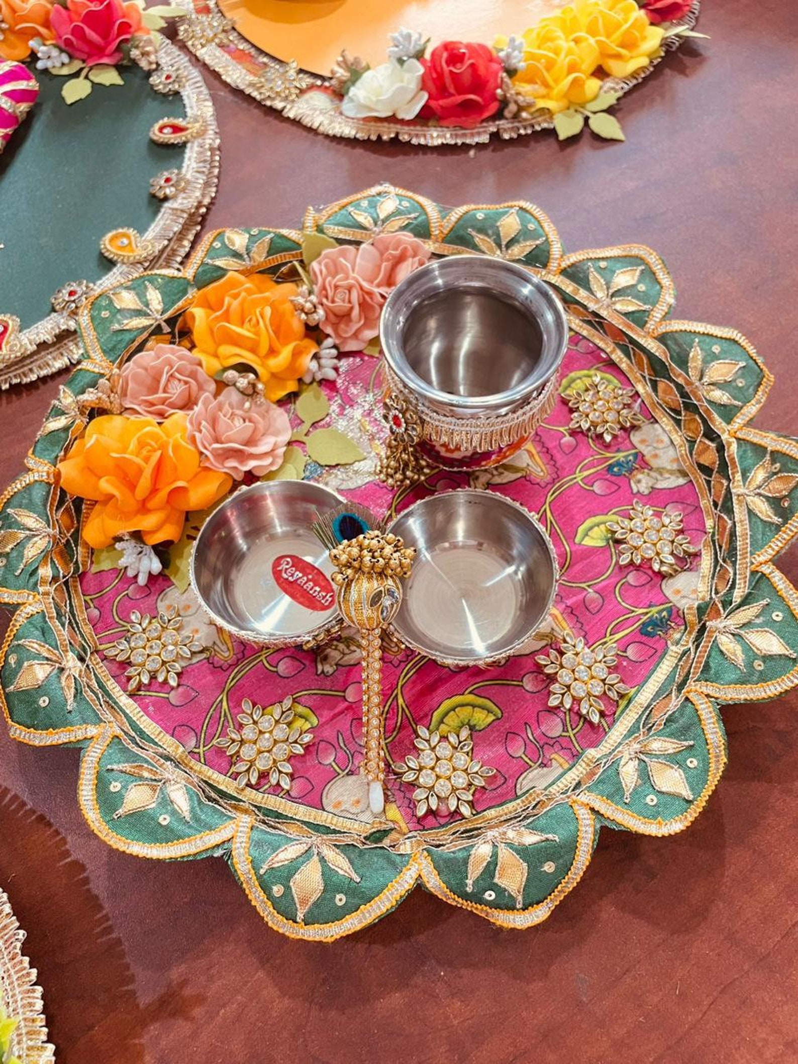 Haldi Plate for Haldi/pith/manda/tel Baan Ceremony Indian, Pakistani ...