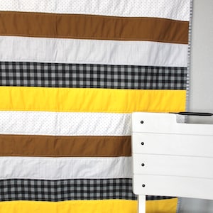 Modern Horizontal Striped Quilt for Sale - Gender Neutral - Yellow ...