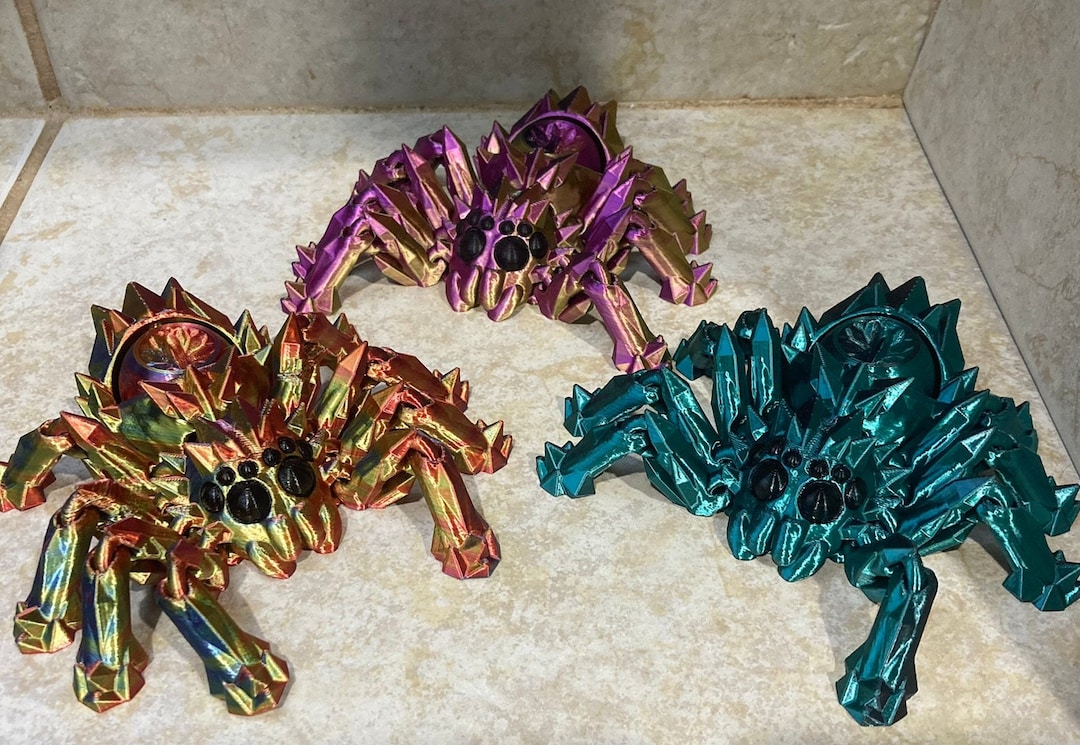 Articulated Cute Flexi Spider Spinning Fidget Toy 3D Printed Authorized ...