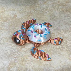 3D Printed Articulated Donut Turtle Multi-color Print Cute Colorful ...
