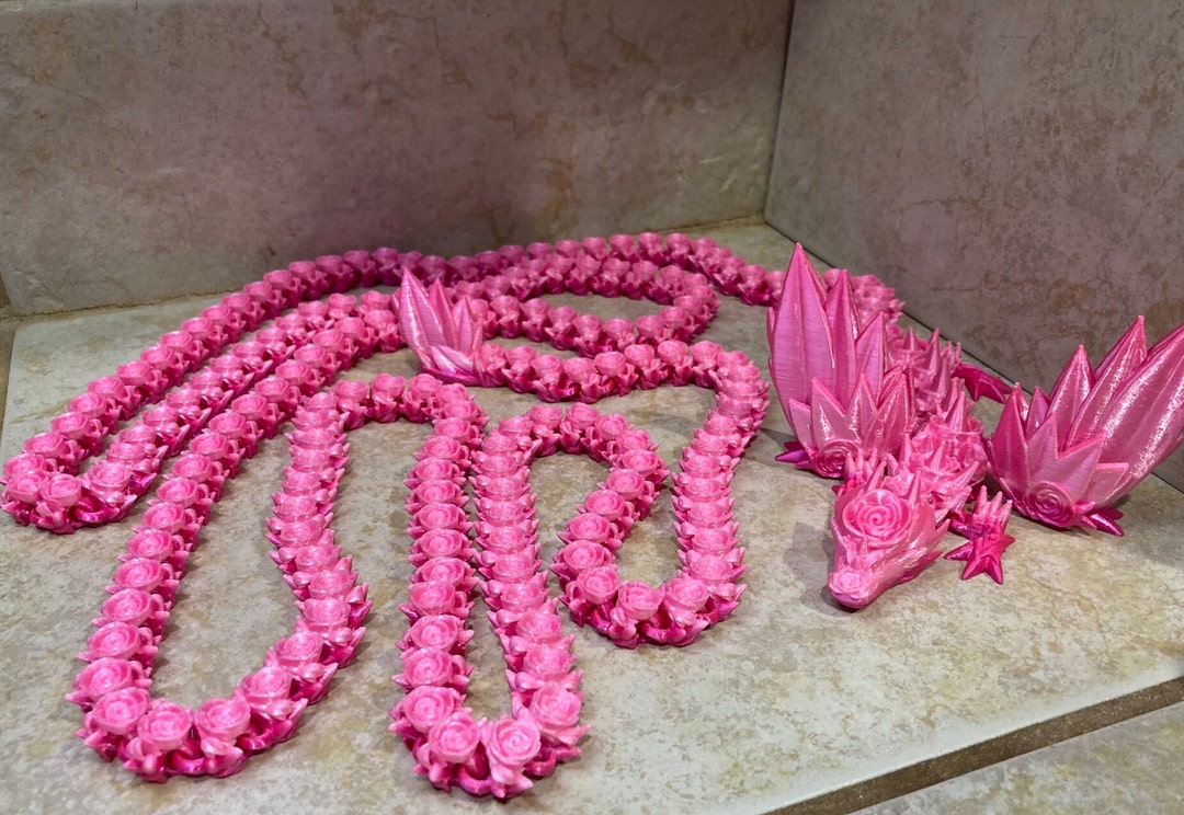 3D Printed Articulated 80 Long Rose Wing Dragon Super Long Rosewing ...