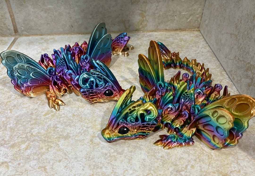3D Printed Articulated Butterfly Winged Dragon Baby Authorized Flexi ...