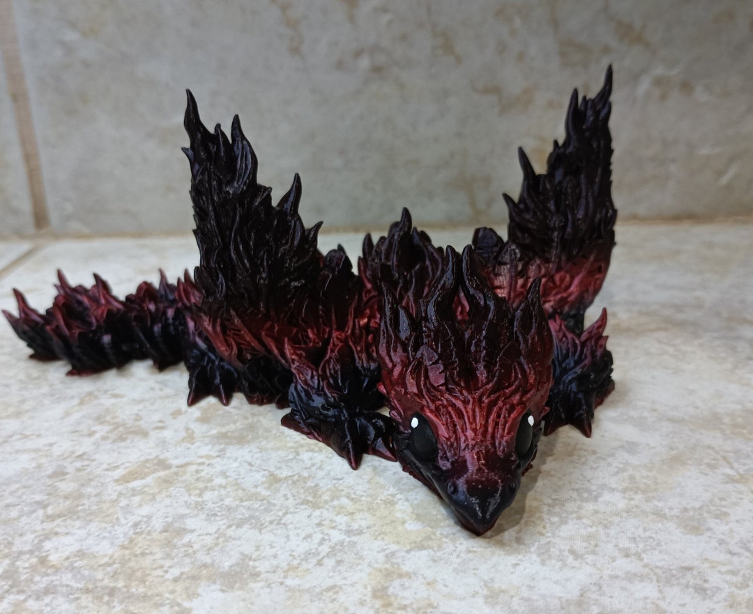 3D Printed Baby Phoenix Dragon With Wings Fidget Authorized Flexi ...