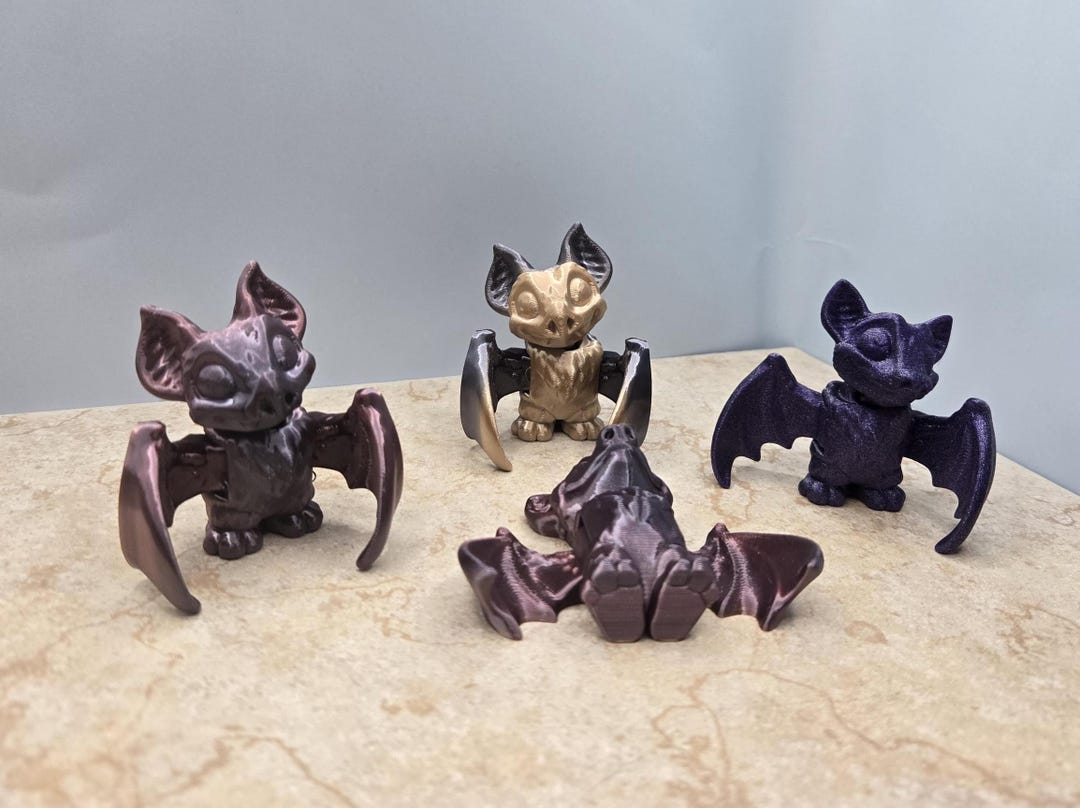 Articulated 3D Printed Bat Poseable Fruit Bat Vampire for Party Favors ...