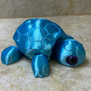 3D Printed Articulated Cute Baby Turtle Fidget Toy Rainbow - Etsy