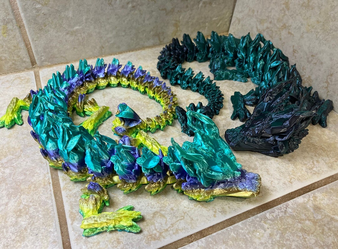 3D Printed Articulated 19" Forest Woodland Dragon Authorized Flexi ...