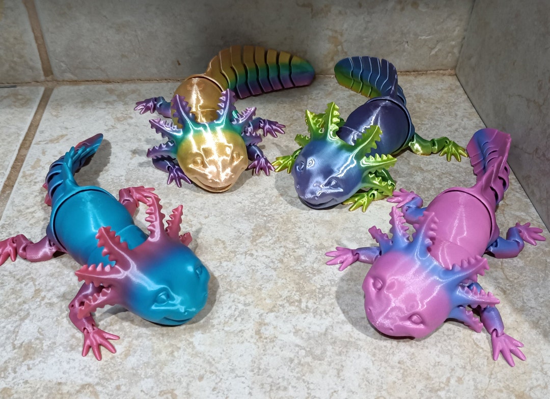 3D Printed Articulated Smiling Axolotl Authorized Matmire Makes 3D PLA ...
