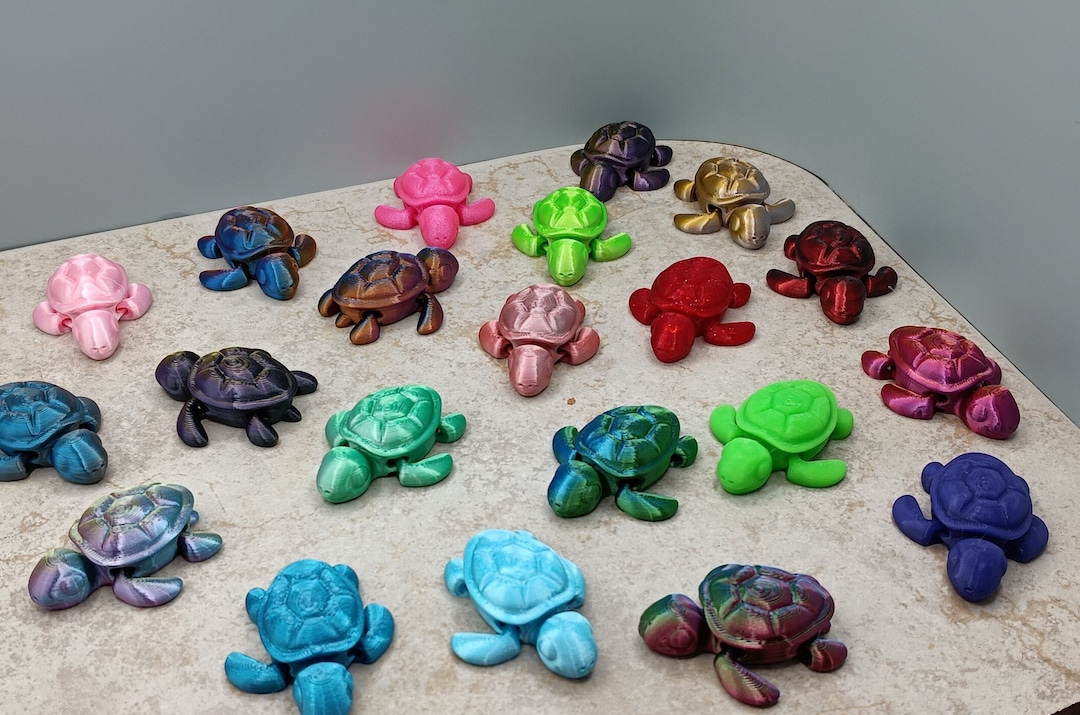 3D Printed Random Assortment of Tiny Sea Turtles Party Favors Gift ...