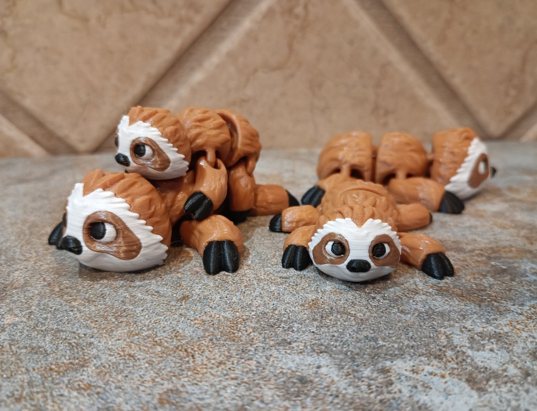 Articulated Cute Sloth Fidget Toy 3D Printed Authorized Artflex Baby ...