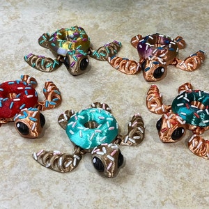 3D Printed Donut Turtle 5 Pack Articulated Multi-color Print Cute ...