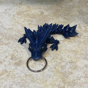 3D Printed PLA Articulated Baby Crystal Dragon Key Chain Fidget ...