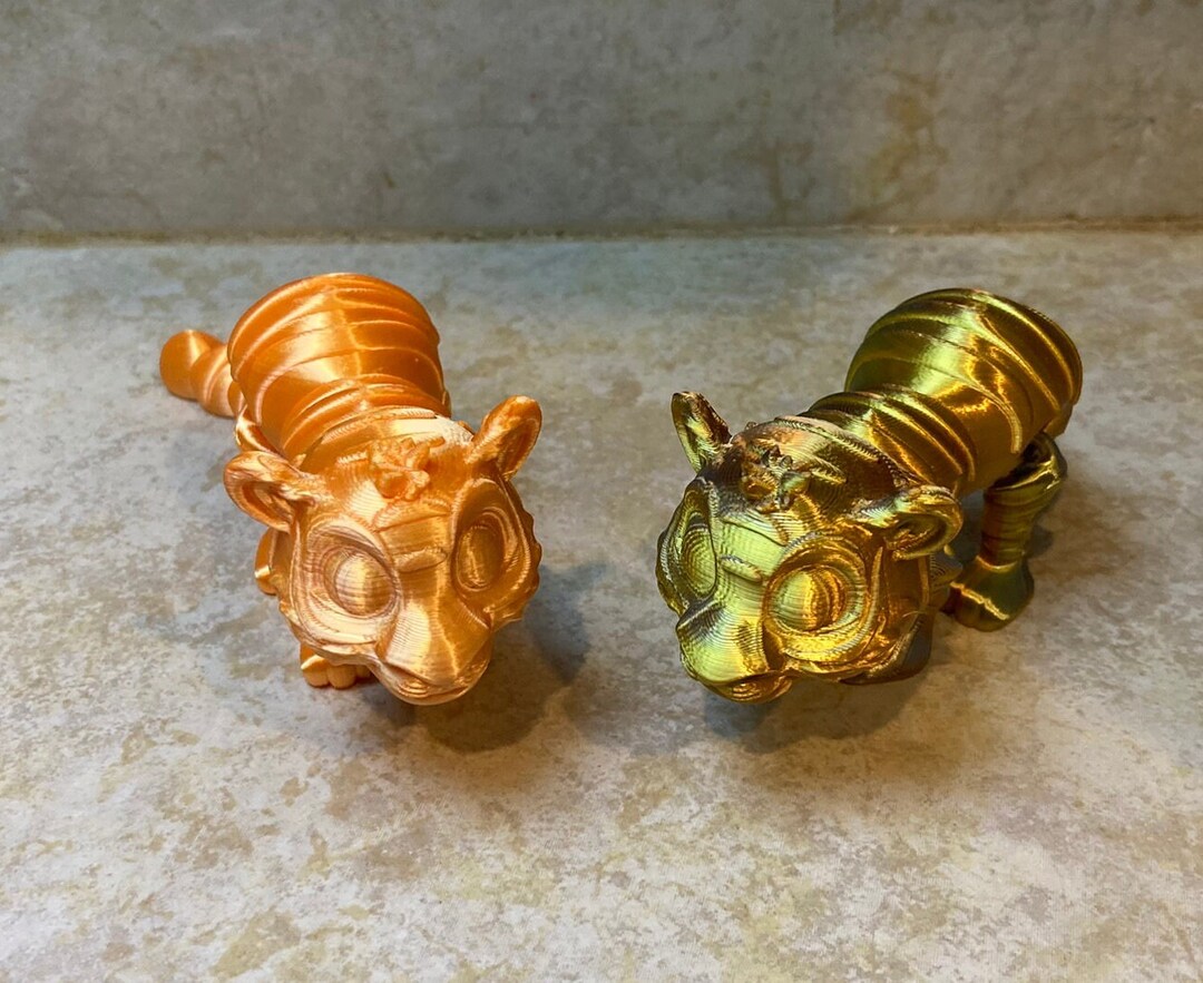 Articulated Cute 6" Baby Flexi Tiger Fidget Toy 3D Printed Authorized ...