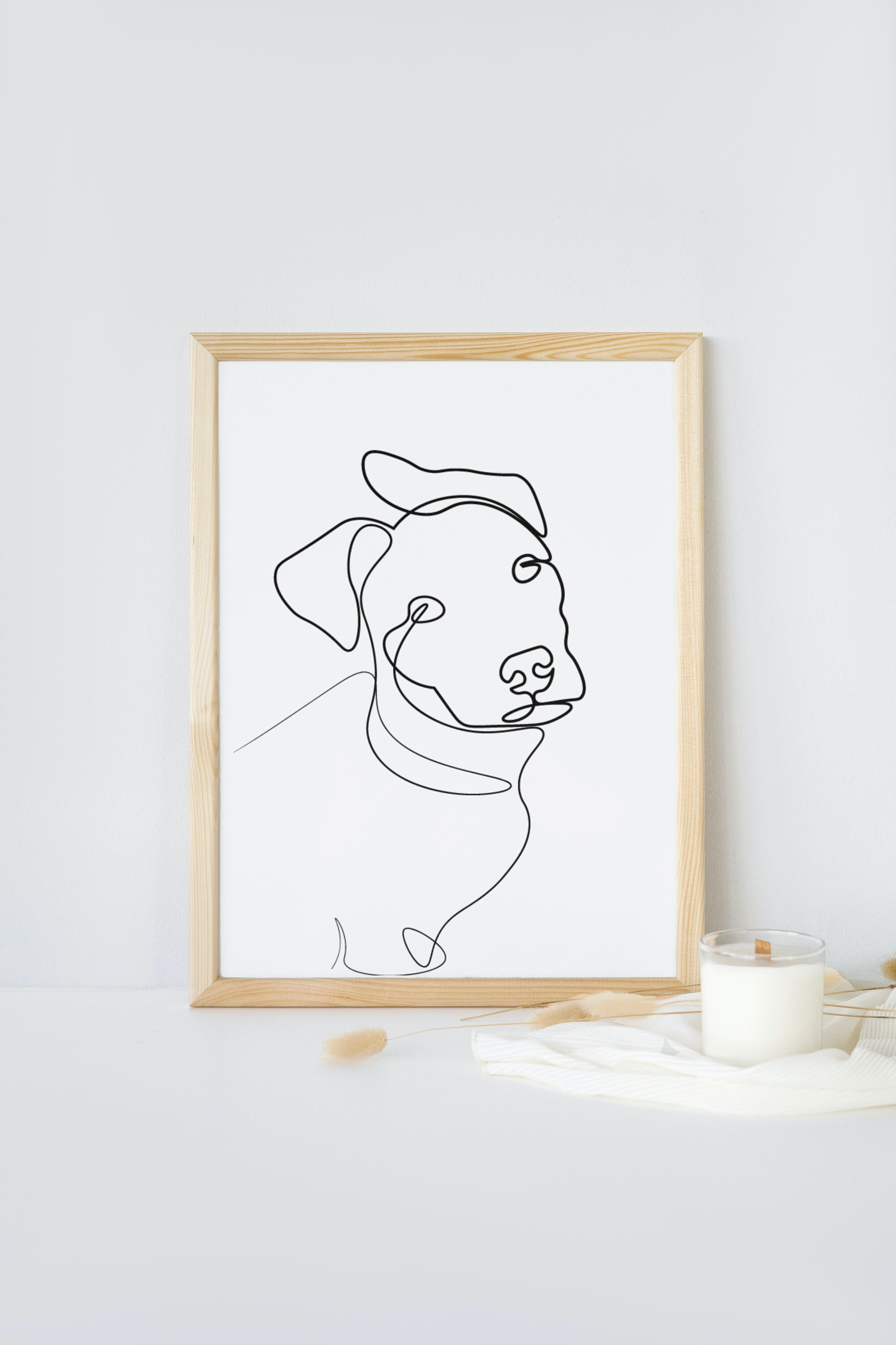 Puppy Line Art, Dog Line Art, Dog Print, Abstract Pet Wall Decor ...