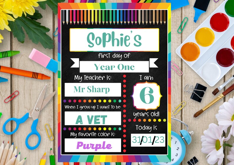 Editable First Day of School Sign | Back to School Sign | Digital ...