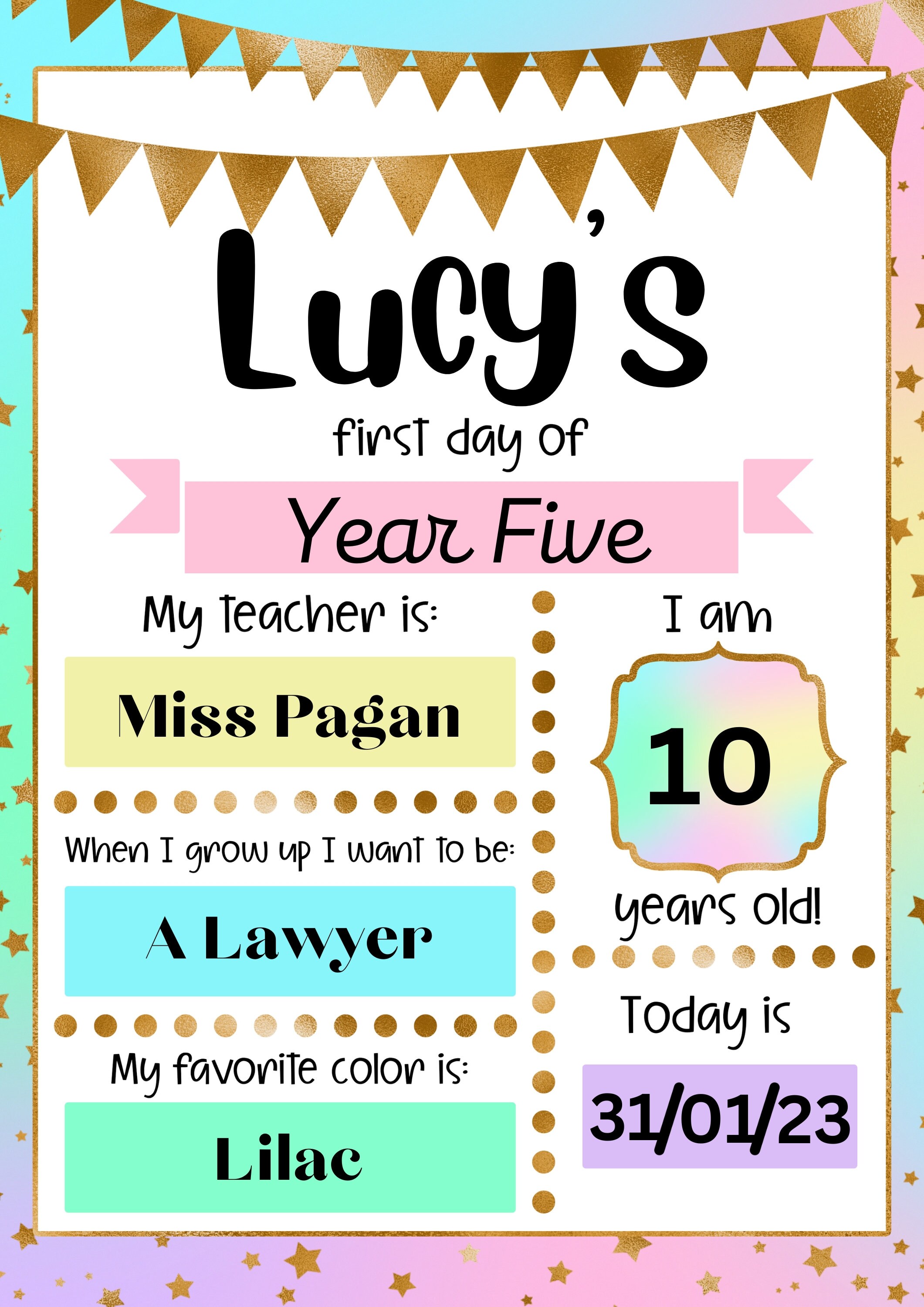 Editable First Day of School Sign | Back to School Sign | Digital ...