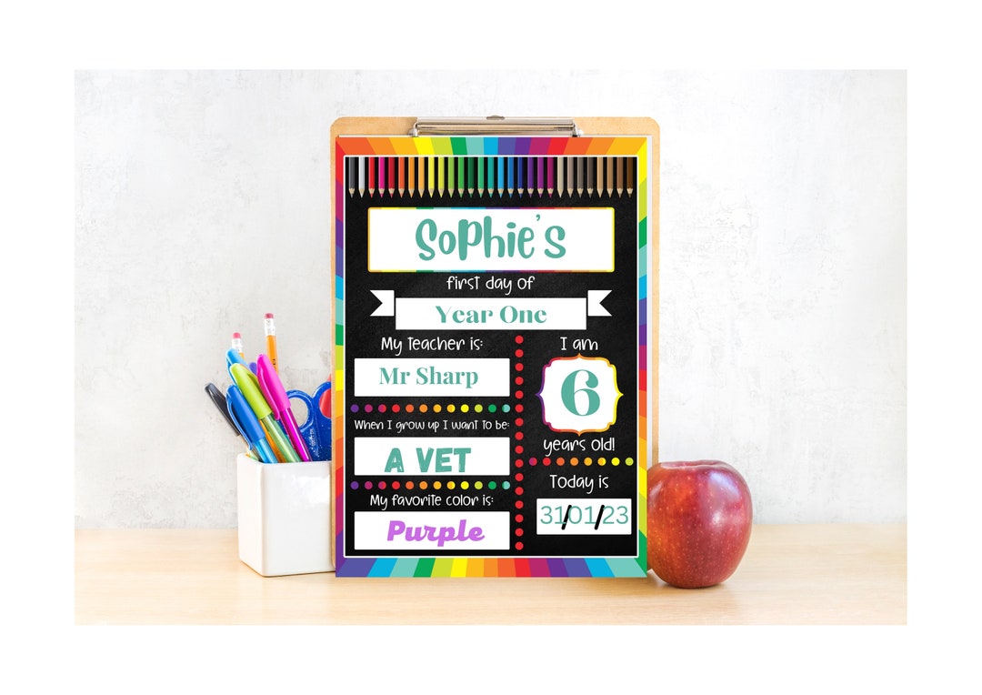 Editable First Day of School Sign | Back to School Sign | Digital ...