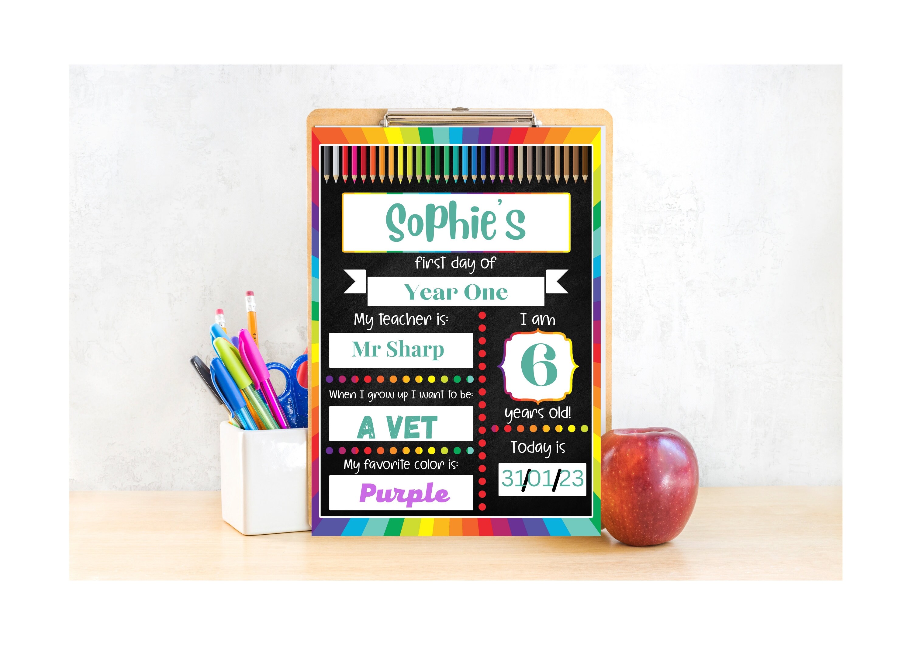 Editable First Day of School Sign | Back to School Sign | Digital ...