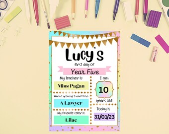 Editable First Day of School Sign | Back to School Sign | Digital ...