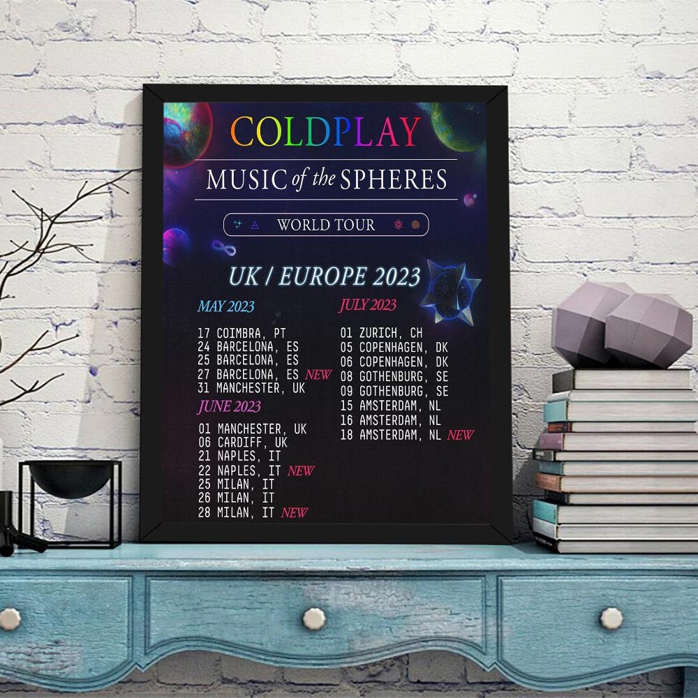 Coldplay music of the spheres tour 2023 Poster sold by Gustavo Barros ...