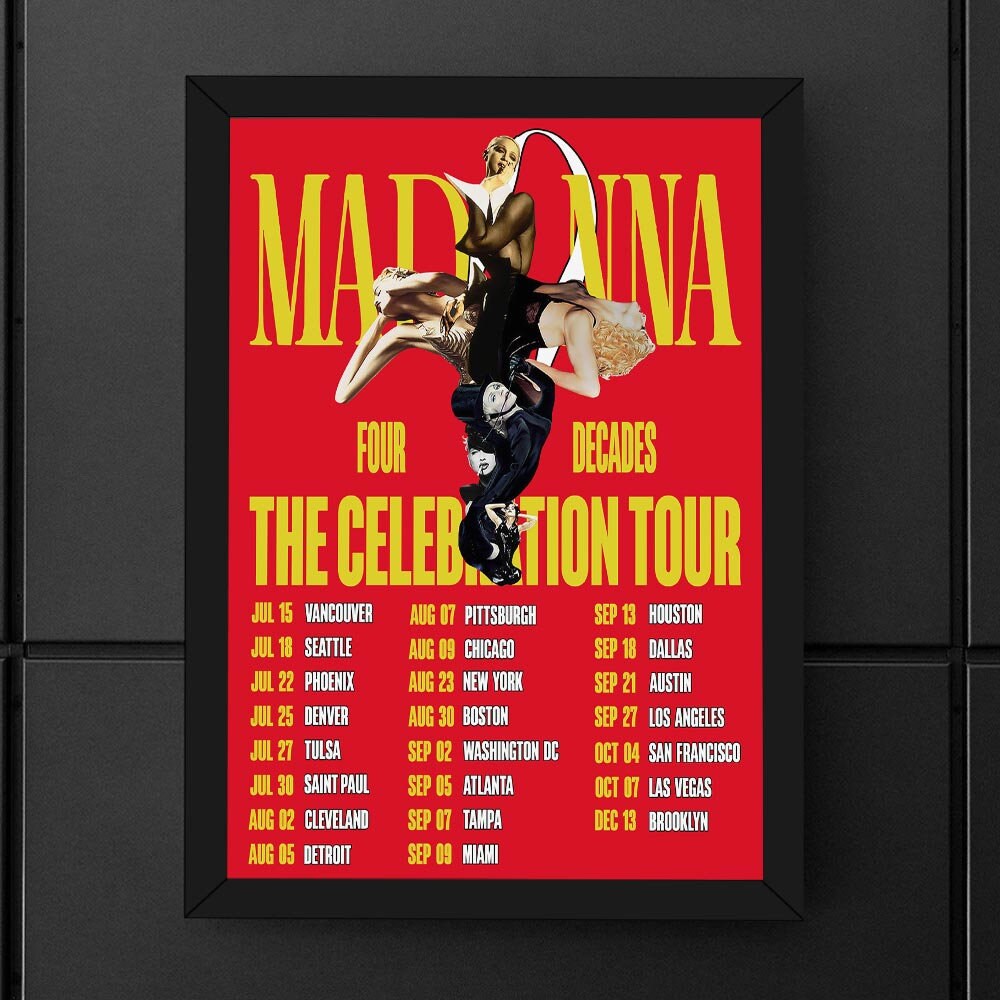 Madonna four decades the celebration Tour 2023 Poster sold by Isabella ...