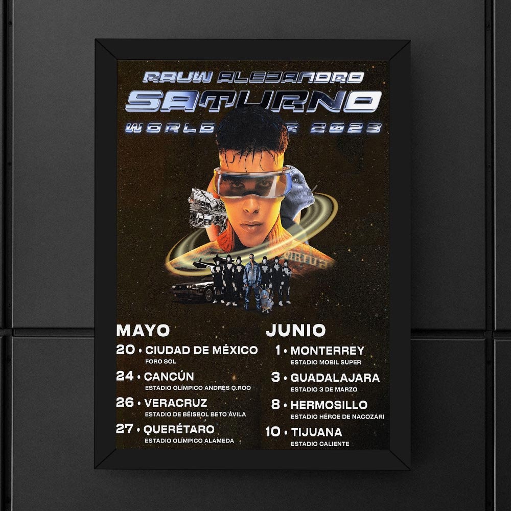 Rauw Alejandro Saturno World Tour 2023 Poster