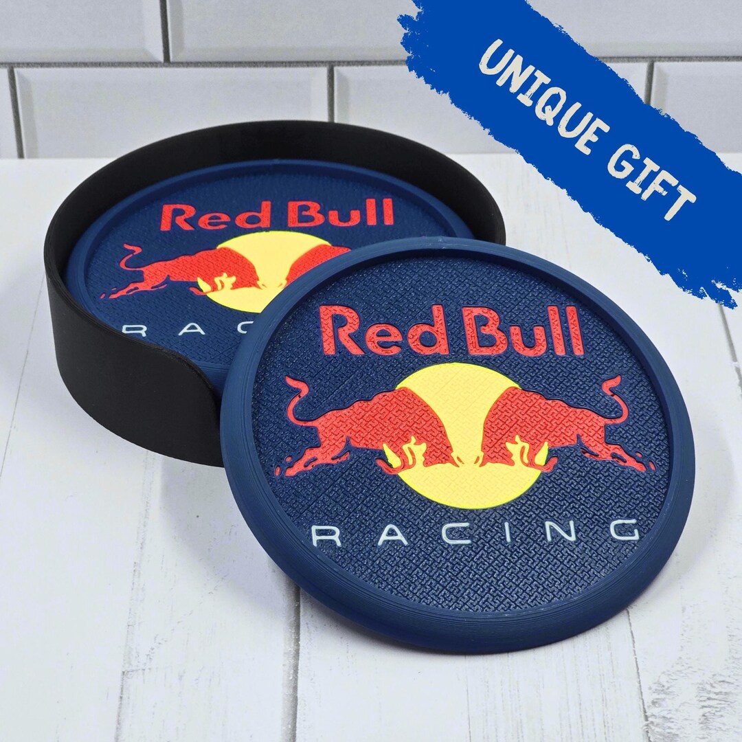Red Bull Racing Coaster Set With Carbon Fiber Reinforced Holder | Set ...