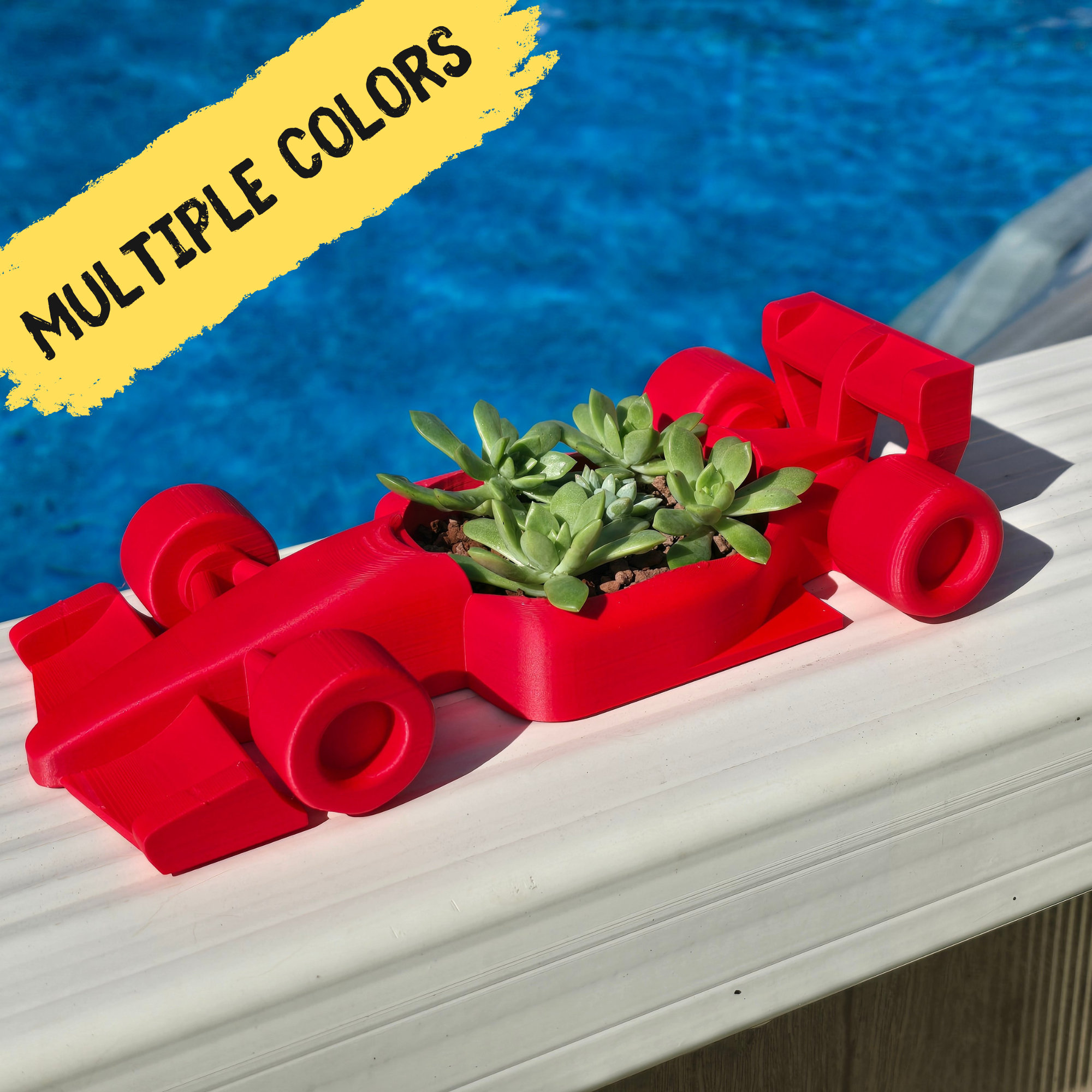 F1 Car Planter for Small Succulents Choose Color Removable Insert for ...