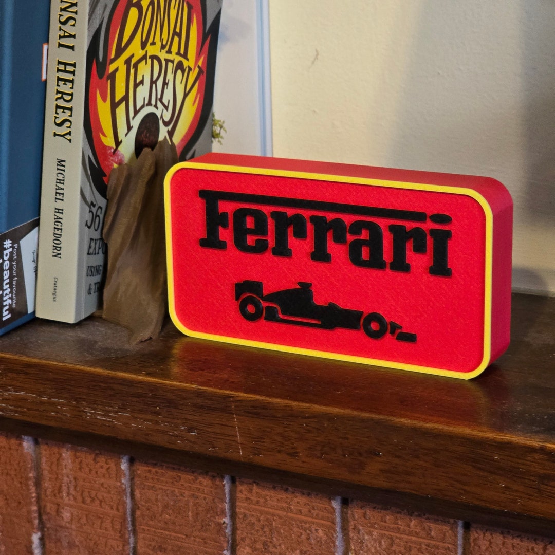 Ferrari Logo Bookshelf or Desk Decoration | F1 Gift Idea | Great for ...