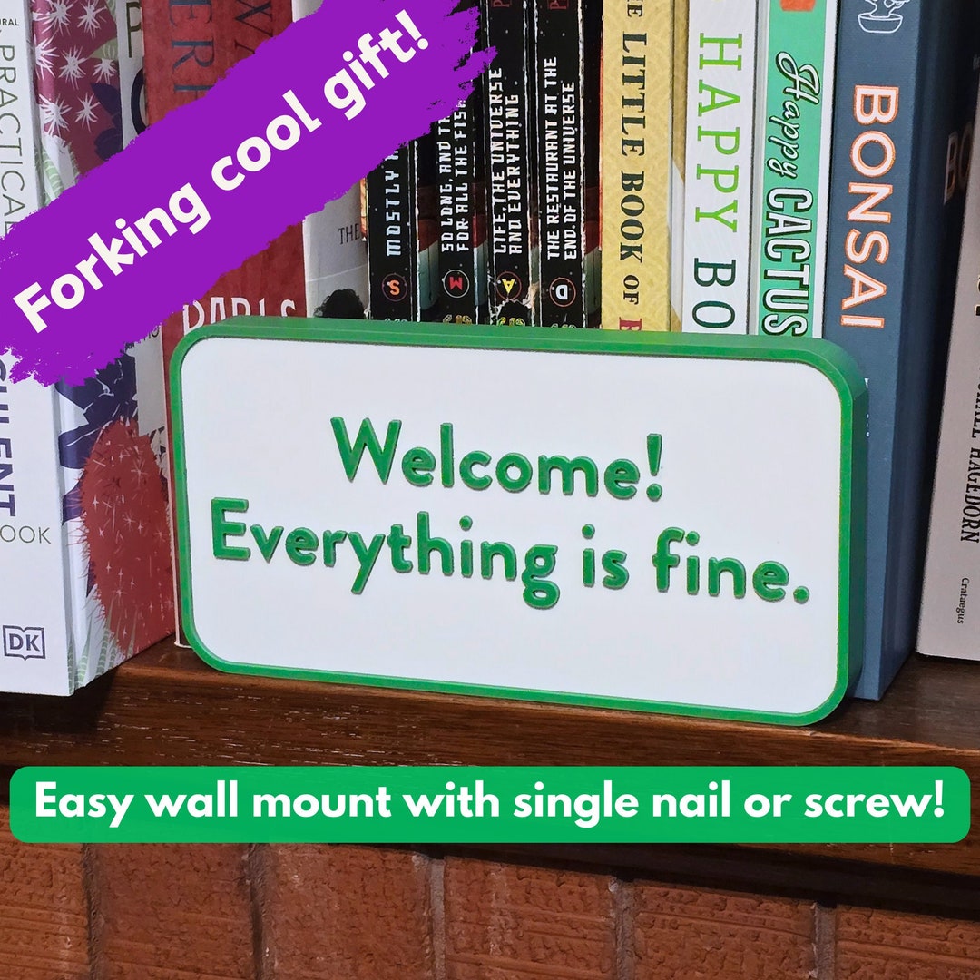 The Good Place Wall Sign - "welcome! Everything is Fine." | Easy Wall ...