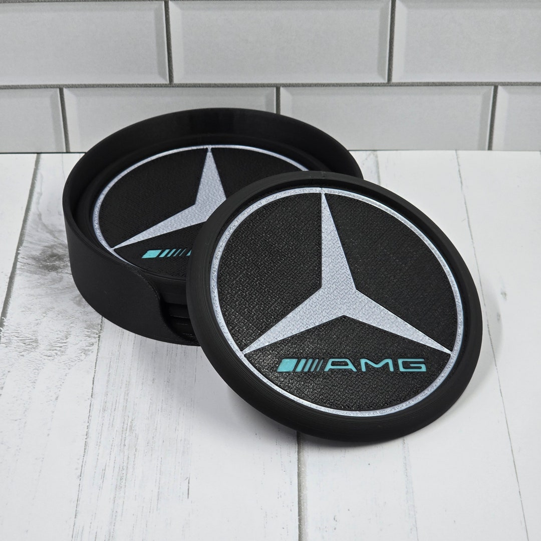 Mercedes AMG Coaster Set With Carbon Fiber Reinforced Holder | Modern ...