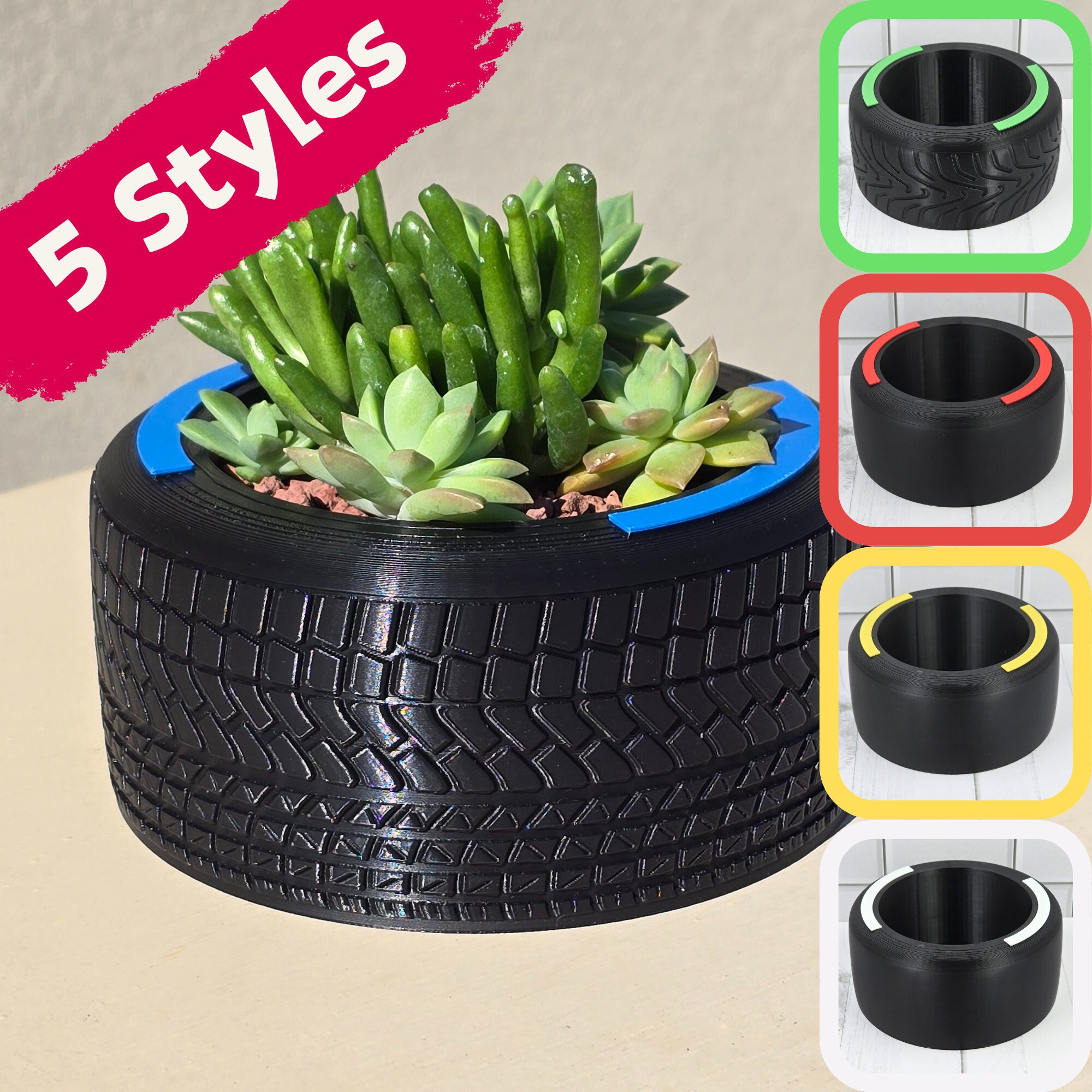 Formula 1 Tire Planter or Storage Organiser, Minimalist Design, 2024 F1 ...