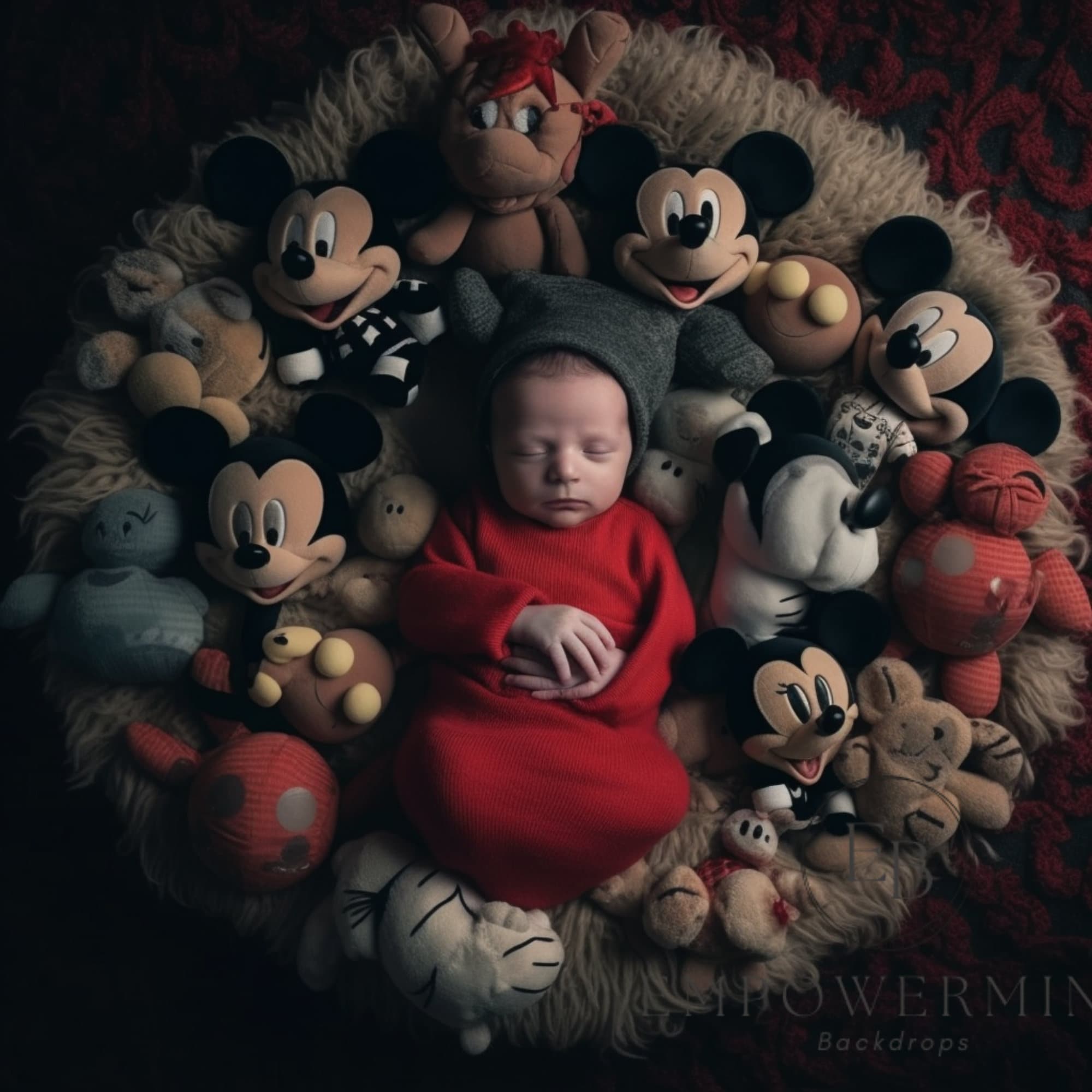 Mickey Mouse Backdrop for Newborns, Newborn Props ,photography Backdrop ...