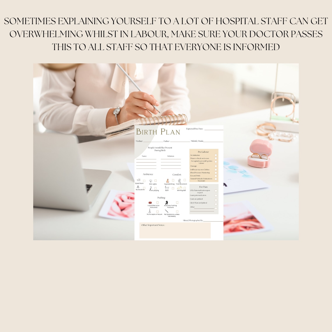 Birth Plan Template, Printable Birth Preferences, Birthing Plan ...