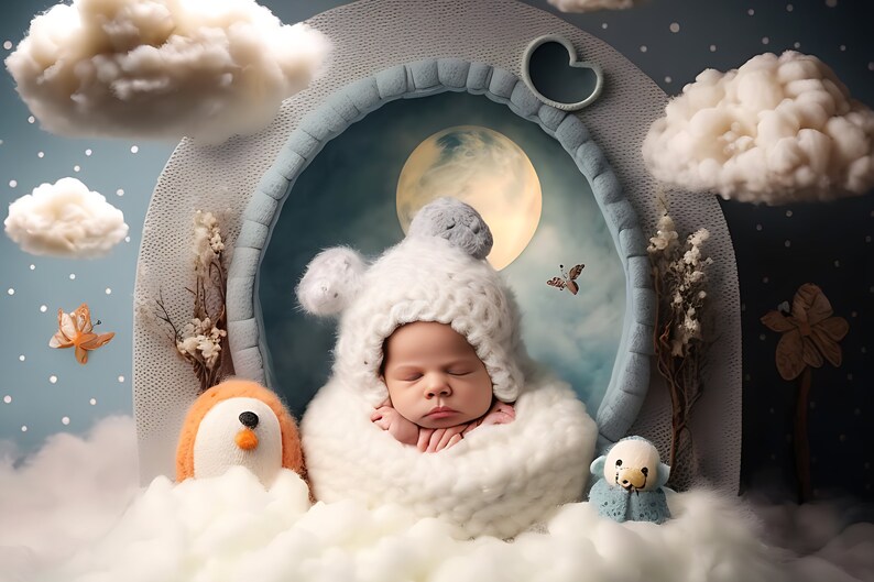 Whimsical Newborn Baby Back Drop, Digital Backdrop, Digital Prints. - Etsy