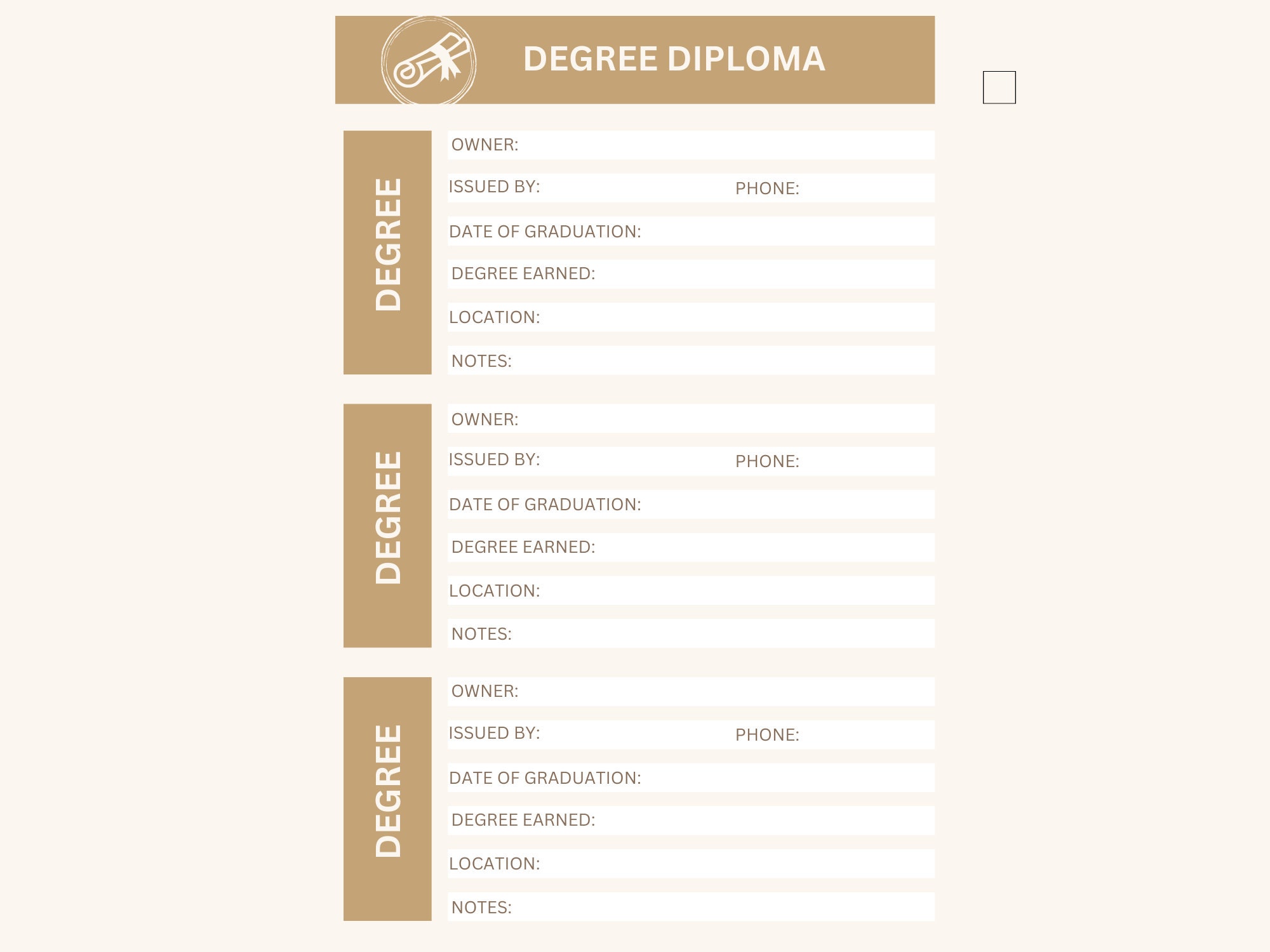 PERSONAL INFO Health History, Family Information,pet Records, Physician ...