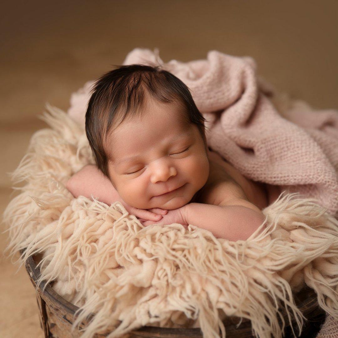 Realistic Newborn Baby Backdrops - Pink Wool Baby Photoshoot Backdrop ...