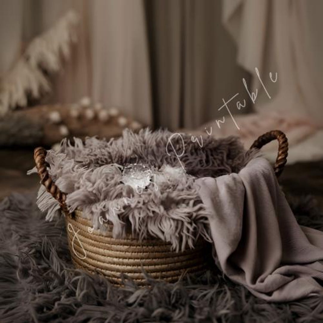 Realistic Newborn Baby Backdrops - Wool Baby Photoshoot Backdrop - Baby ...