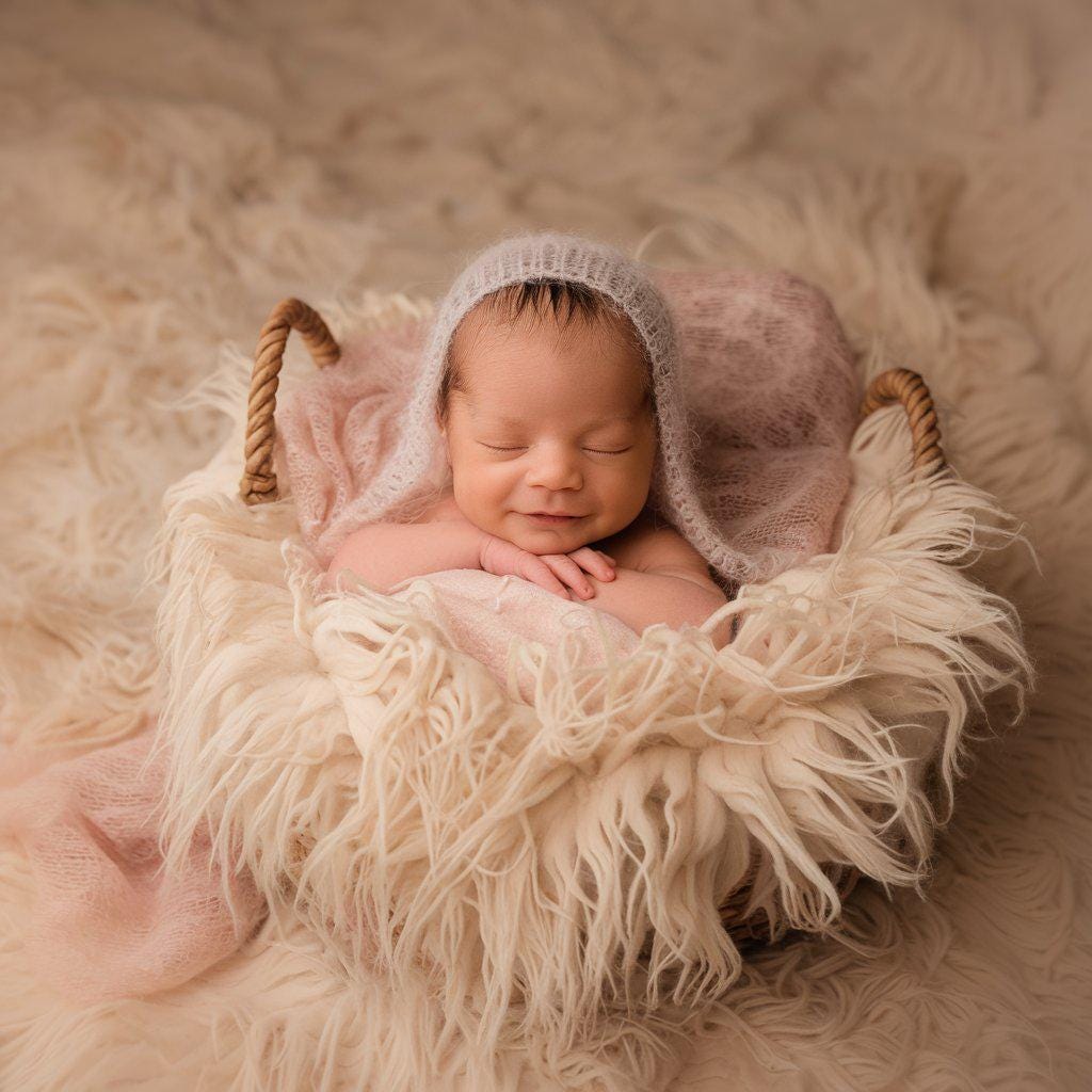 Realistic Newborn Baby Backdrops - Pink Wool Baby Photoshoot Backdrop ...
