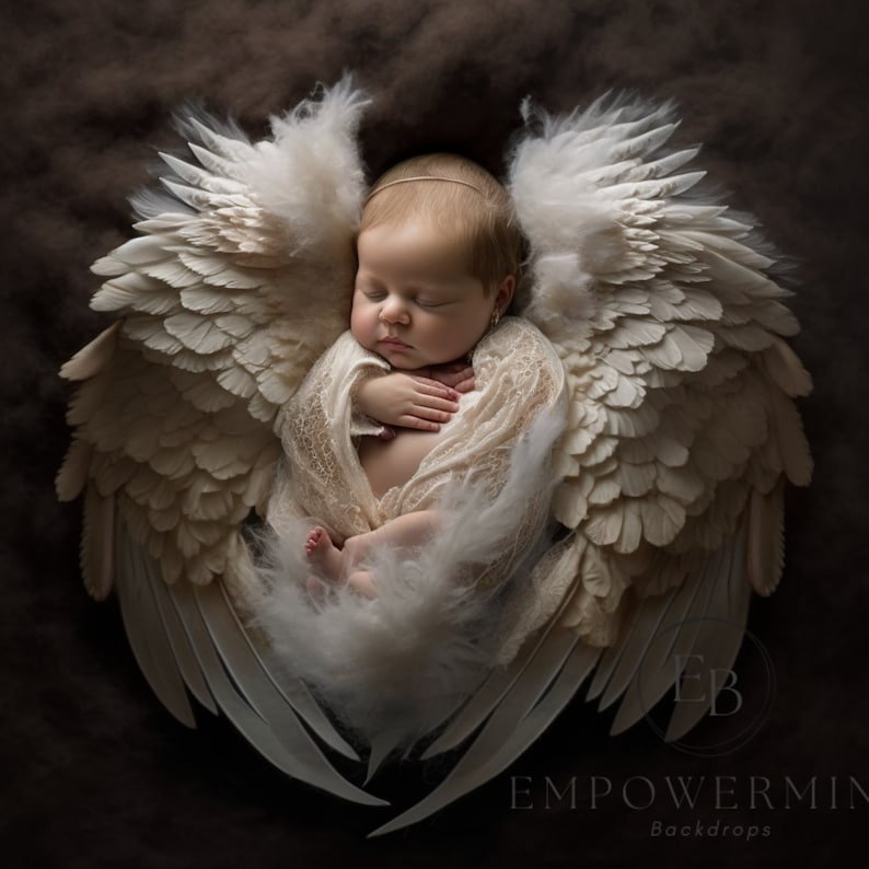 Angel Baby Newborn Digital Backdrop Girl Prints Instant Photography ...