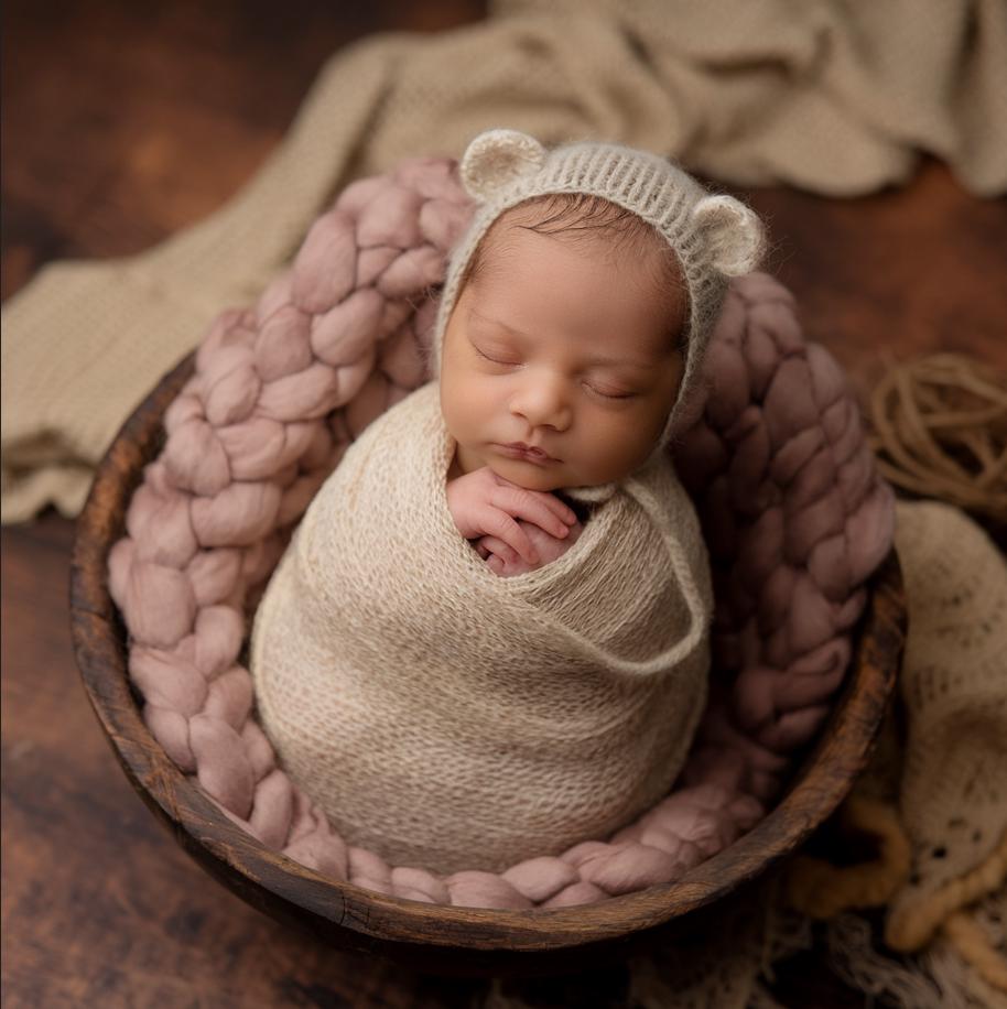Realistic Newborn Baby Backdrops - Pink Wool Baby Photoshoot Backdrop ...
