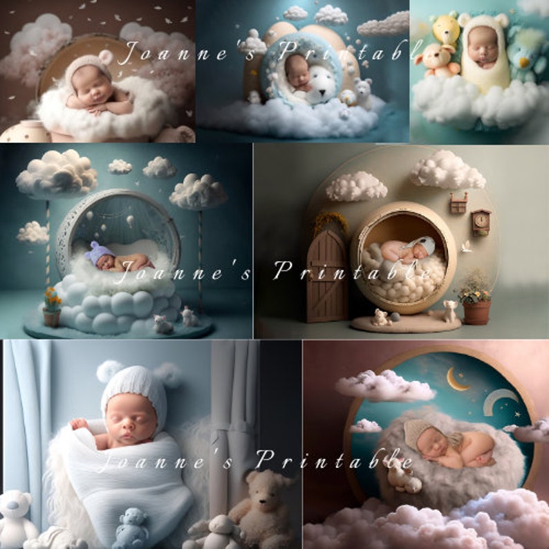 Starry Night Newborn Digital Backdrop Prints Instant Photography, Fast ...