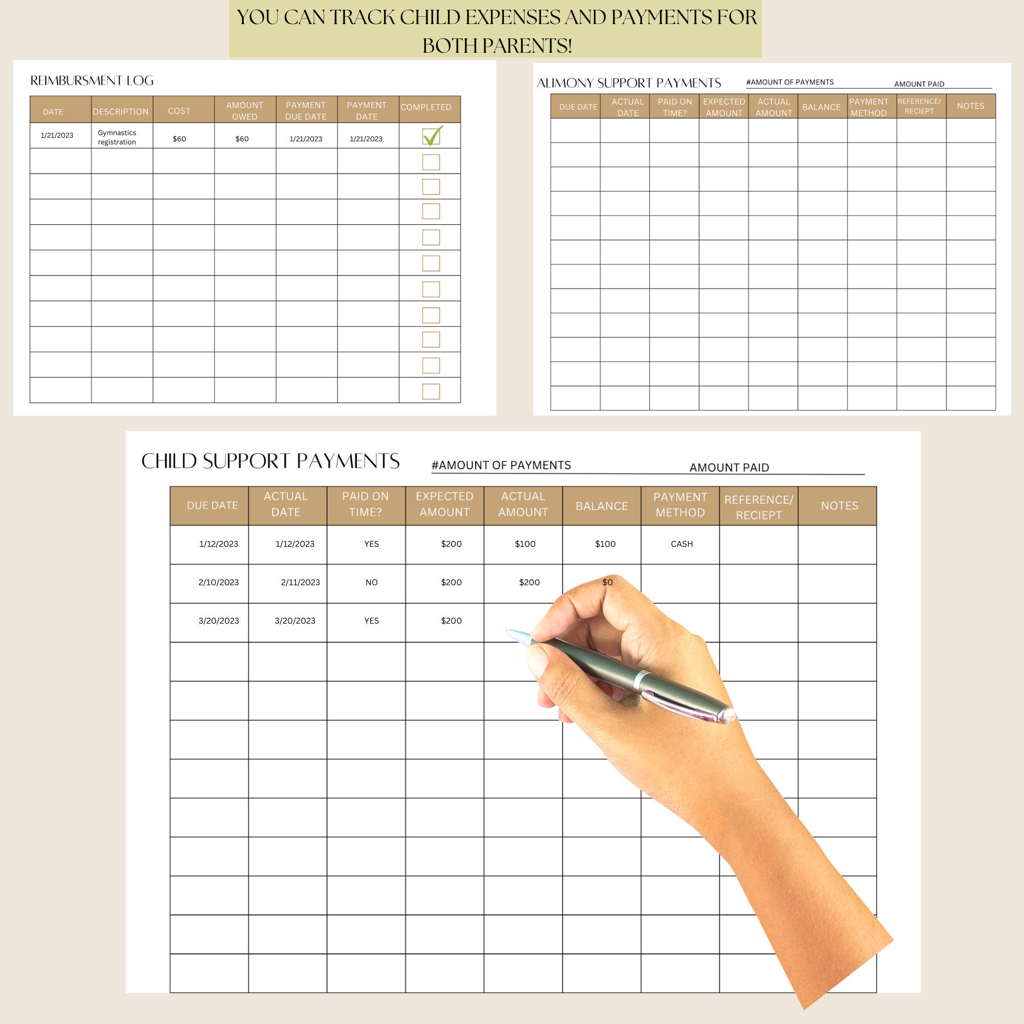 Co-parenting Planner, Spreadsheet, Child Custody Planner, Healthy Co ...