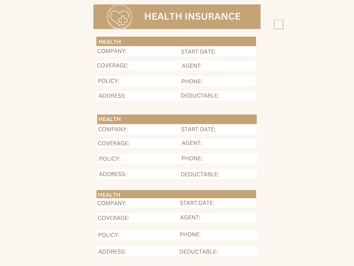 Insurance Tracker Printable, Insurance Tracking Template, Insurance ...