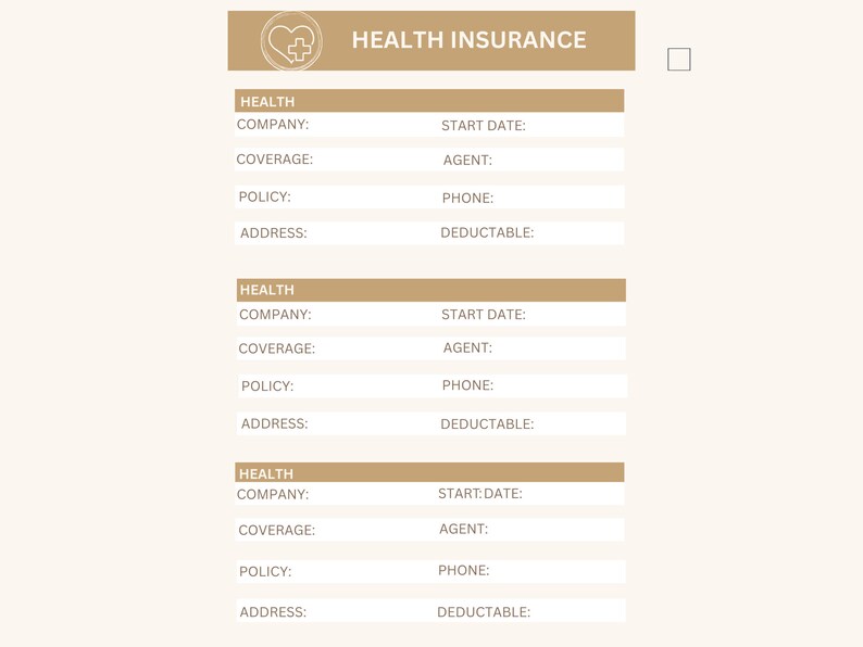 Insurance Tracker Printable, Insurance Tracking Template, Insurance ...