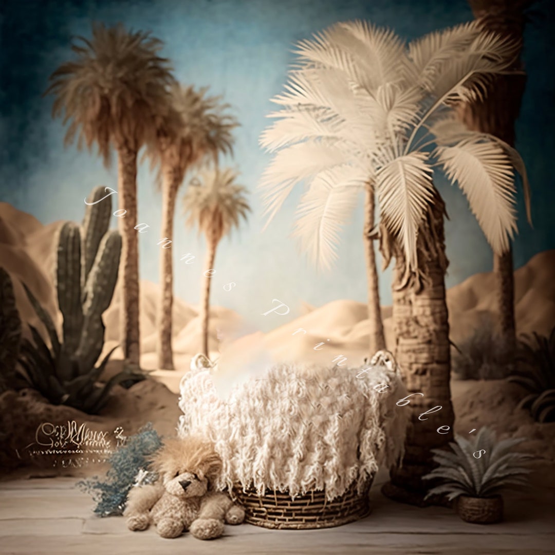Palm Tree Newborn Backdrop Photo Digital Print Download Instant Boho ...